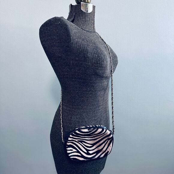 L J Simone | Bags | Vintage Zebra Print Calf Hair Crossbody Bag | Poshmark